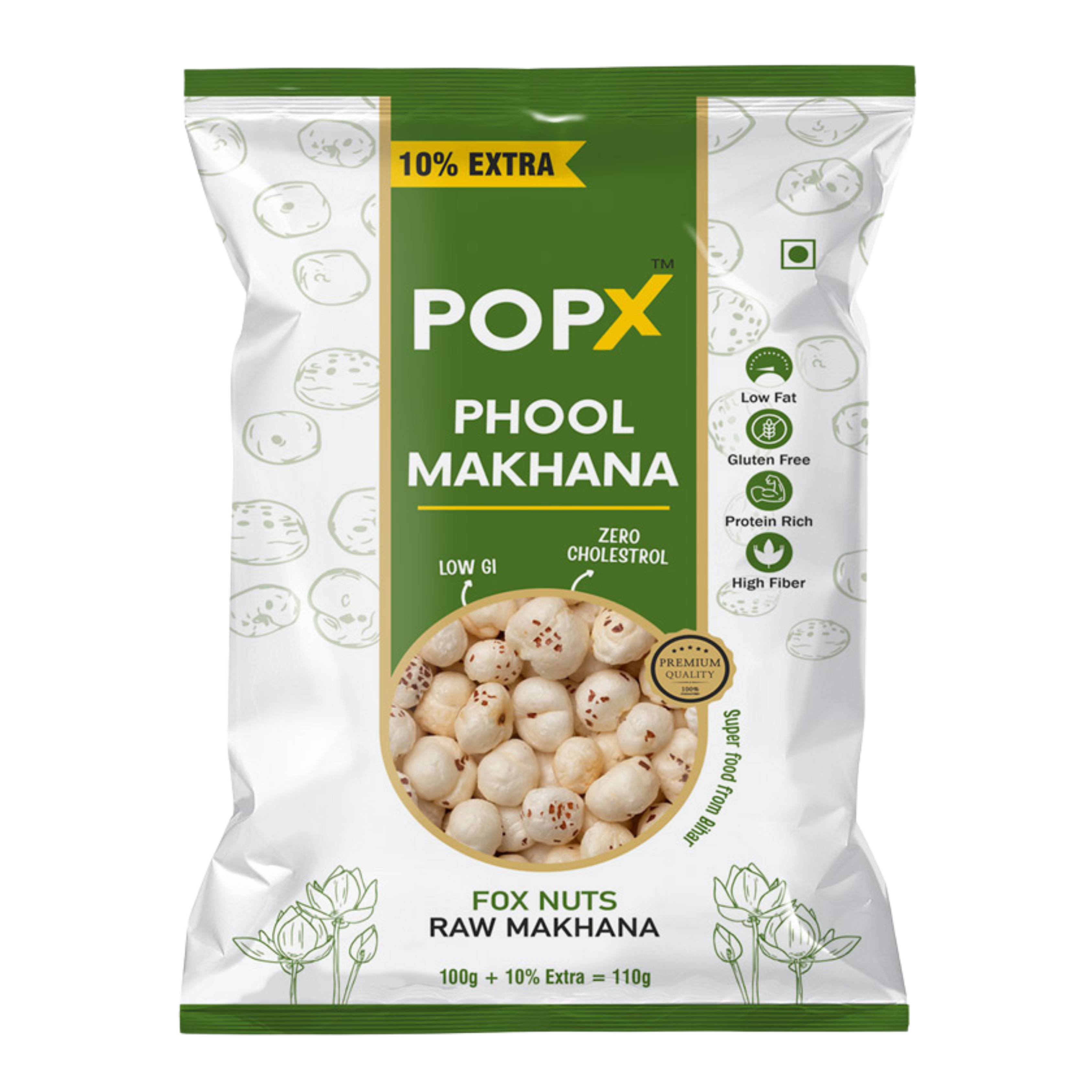 POPX Premium Phool Makhana (110g) – POPX Makhana